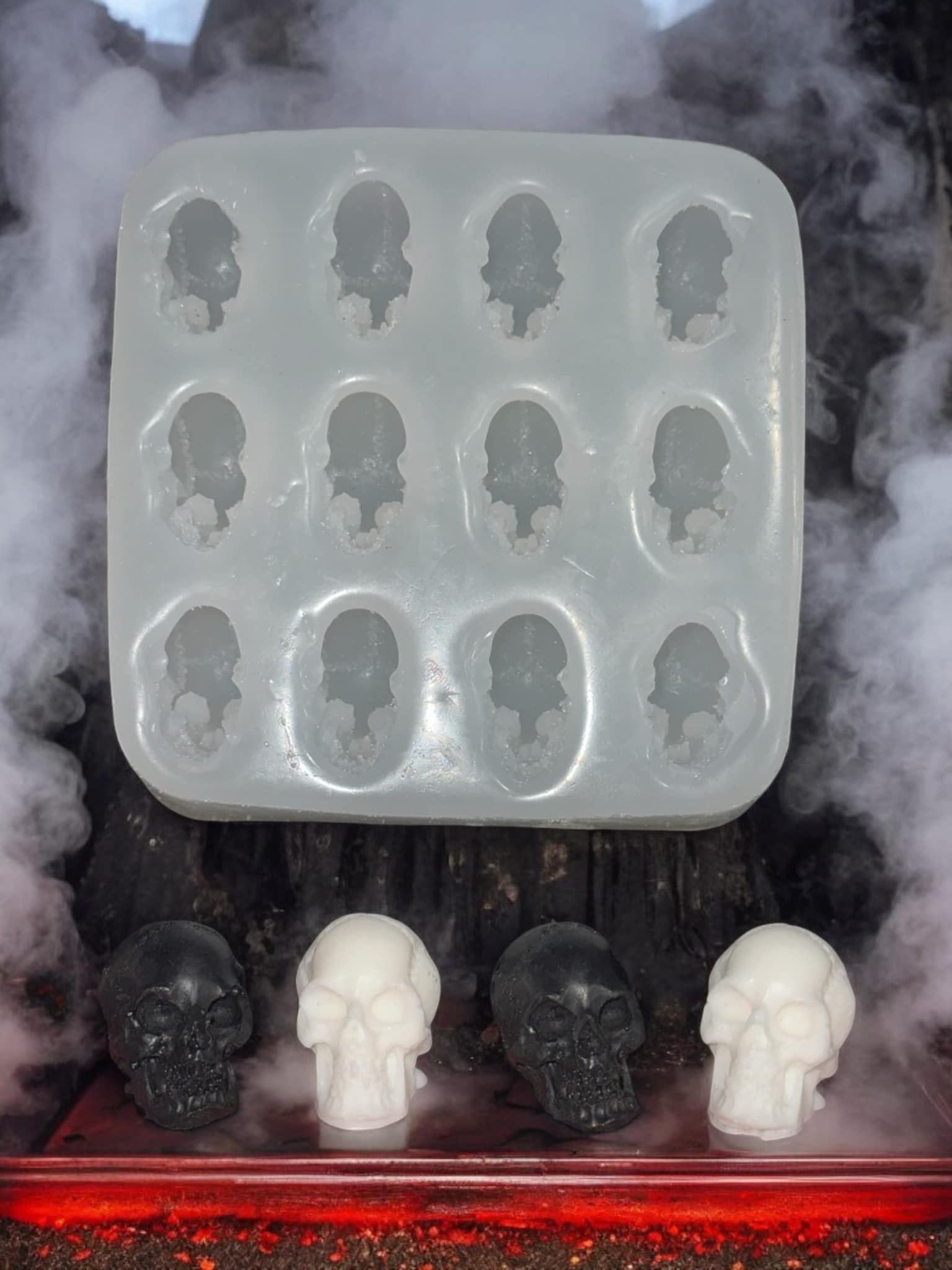 Skull Small Embed 12 Cavity Silicone Mold 5529 - Van Yulay Silicone ...