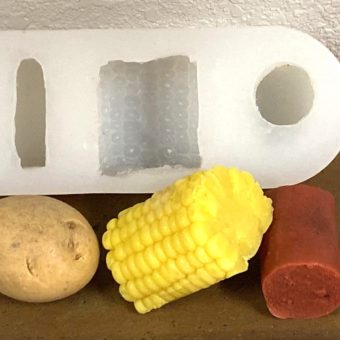 Low Boil Corn Sausage Potato Faux Food Embeds 3 Cavity Silicone Mold ...